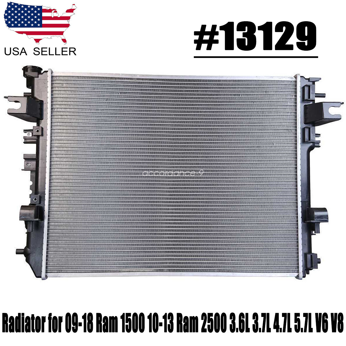 13129 Radiator for 09-18 Ram 1500 10-13 Ram 2500 3.6L 3.7L 4.7L 5.7L V6 ...