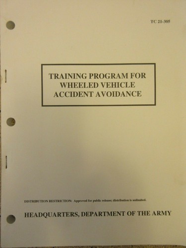 Army 1996 Training Program for Wheeled Vehicle Accident Avoidance TC 21-305 | eBay