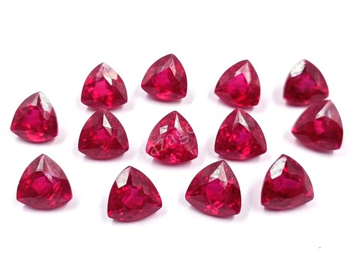 65.75 Ct Certified Burma Red Ruby TRILLION SHAPE Loose Gemstone Lot ...