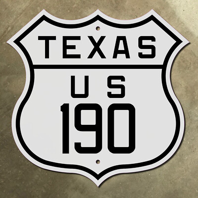 Texas US highway 190 route shield Bryan Temple Killeen 1926 road sign ...