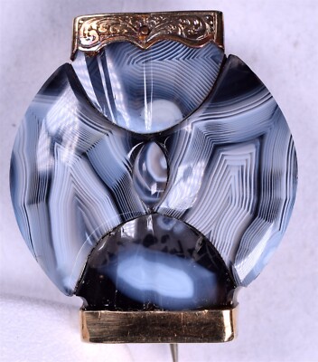 Fantastic Banded Agate Pin Optical Effect Scottish? | eBay