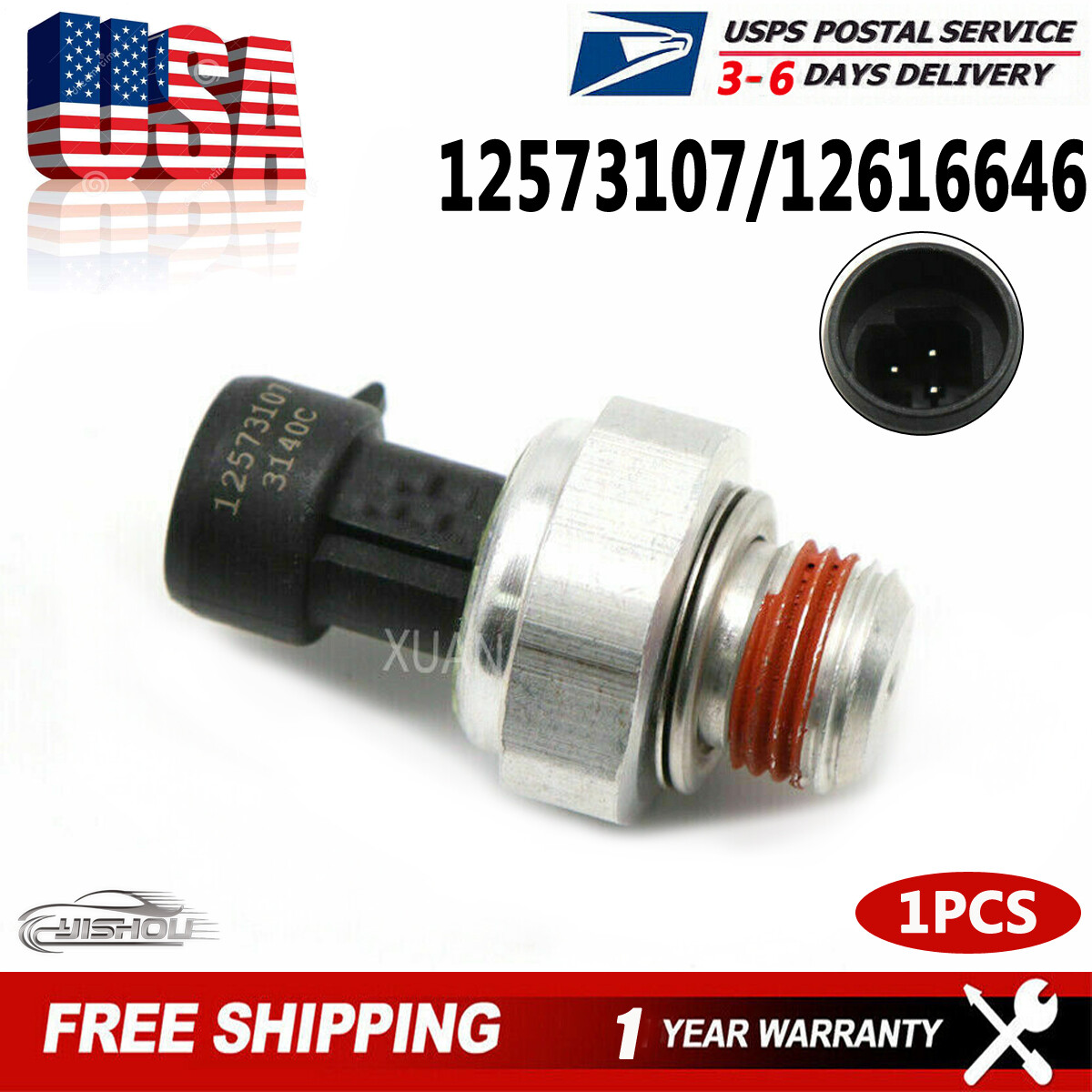 New 12573107 Oil Pressure Sending Unit For Chevrolet GMC Cadillac Buick ...