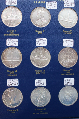 CANADIAN TYPE SET COLLECTION COMPLETE 56 COIN SET IN WHITMAN ALBUM ...