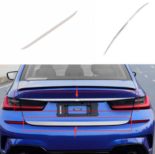 2P For BMW 3-Series G20 2020-2022 Silver S.Steel Rear Door Trunk Lid ...