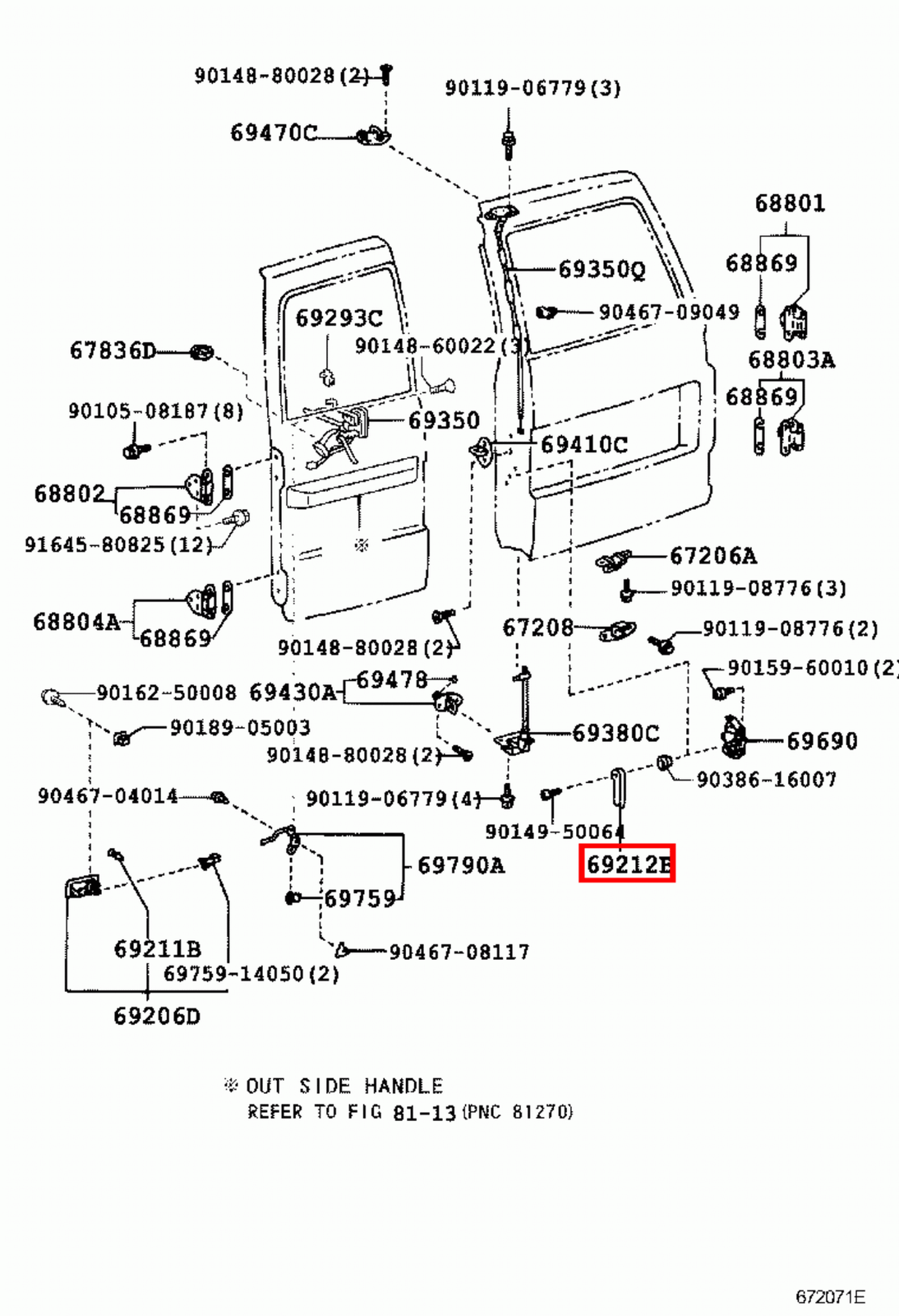 Genuine LandCruiser HDJ78 HDJ101 HDJ100 Rear Inner Barn Tailgate Door ...