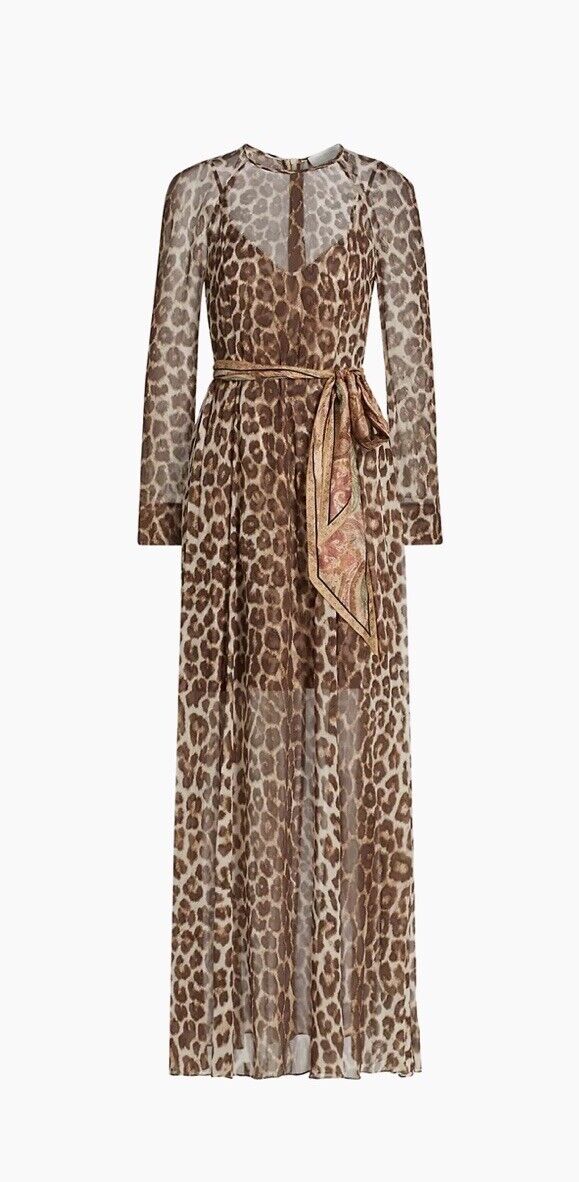 Zimmermann Leopard Print Long-Sleeve Maxi-Dress Size 1 Au/us Zimmermann Leopard Print Long-Sleeve Maxi-Dress Size 1 Au/us