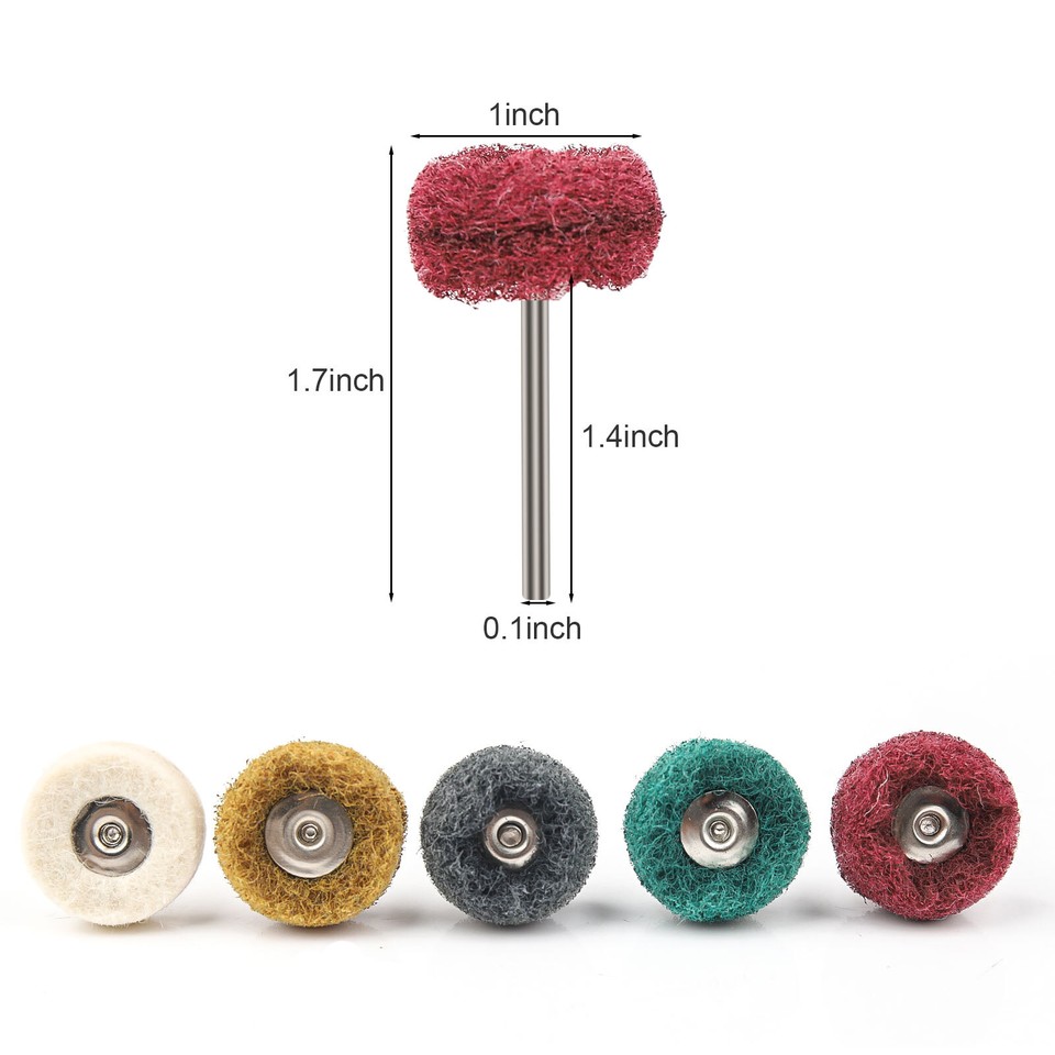 100x Abrasive Metal Polishing Buffing Wheel Burr Kit Set for Dremel ...