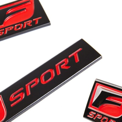 Trunk Lid Nameplate Badge For F-Sport Emblem Adhesive Black Red ABS ...