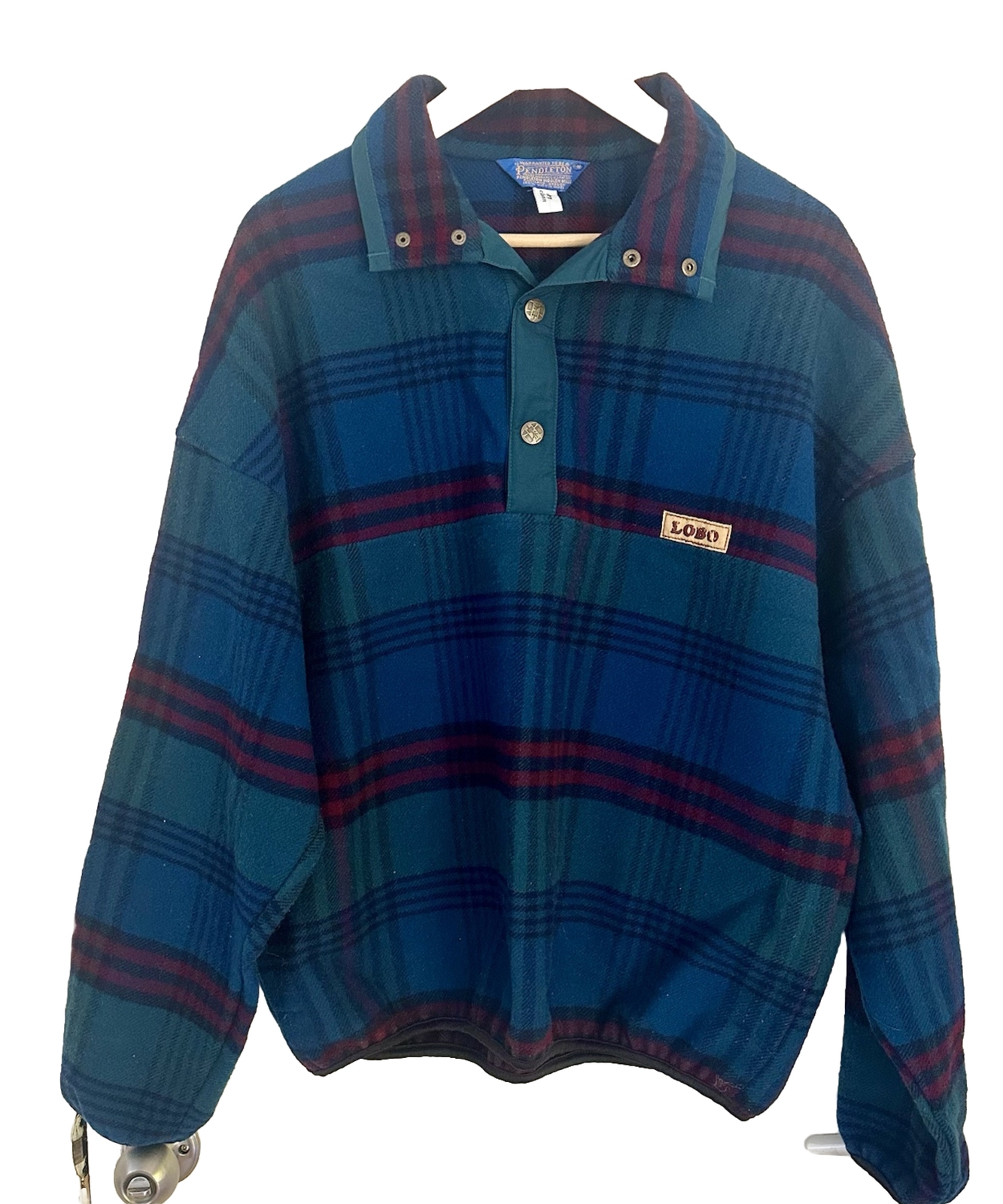 Rare Vintage Pendleton Lobo 3/4 Snap Pullover Wool Ja… - Gem