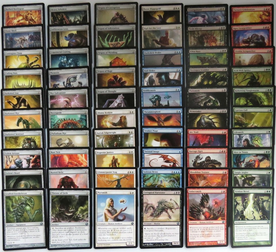 SCARS OF MIRRODIN ~ Complete 60 Card UNCOMMON SET MtG exsanguinate ...