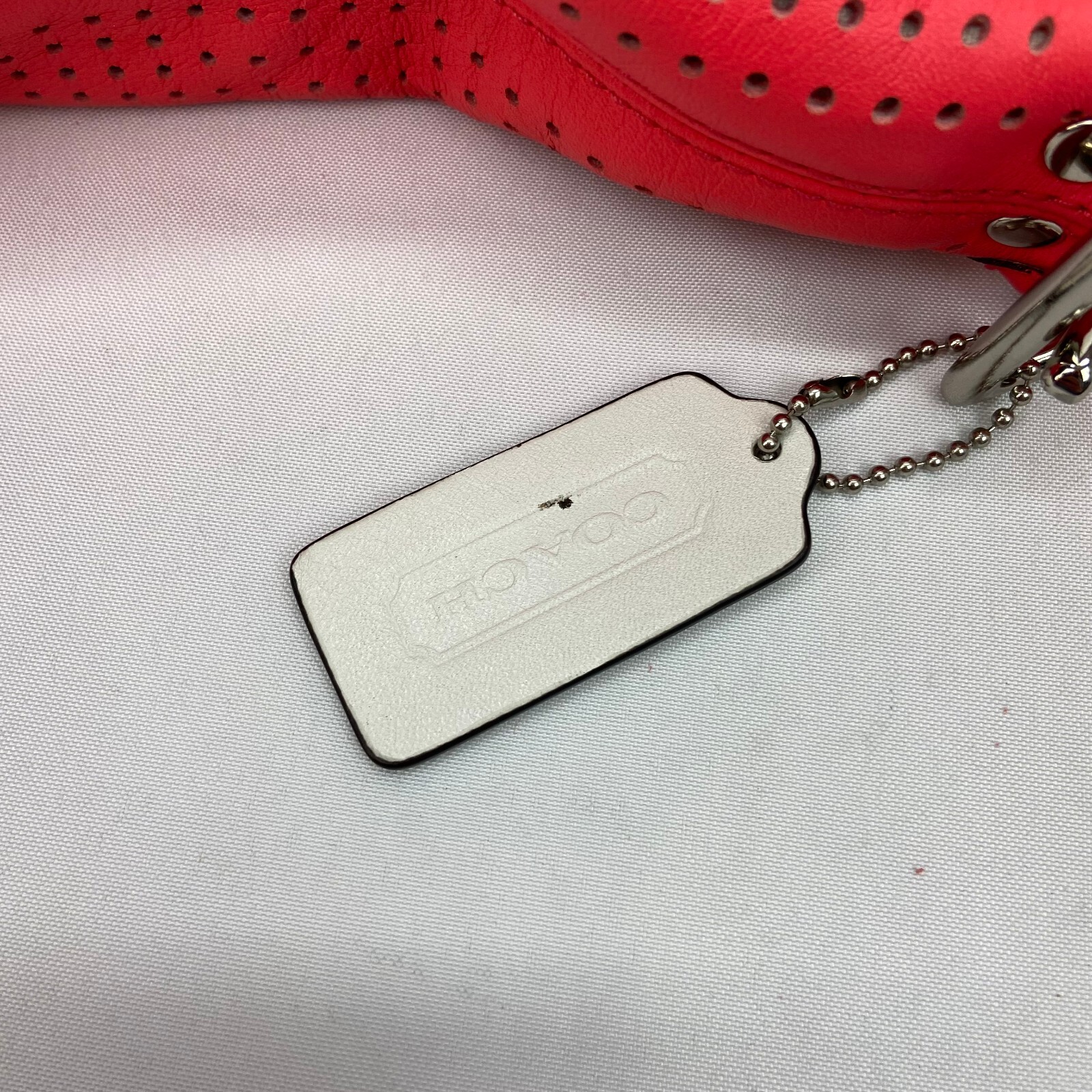 NWT COACH Leather Perf Watermelon Duffle Crossbody Shoulder Bag Purse ...