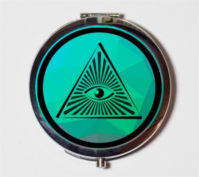 All Seeing Eye Green Compact Mirror Make Up Pocket Mirror Cosmetics | eBay