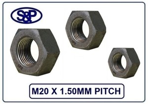 M20 X 1.5MM FINE PITCH HEX FULL NUT SELF COLOUR 20MM X 1.50MM PITCH GR8 ...