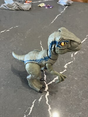 Jurassic World Dino Rivals Primal Pal Blue Velociraptor Dinosaur Figure ...