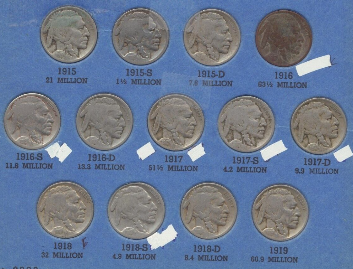 Buffalo Nickel Complete Set Collection 1913-1938 Whitman Folder Album ...