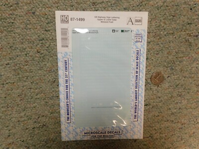 Microscale HO decals 87-1499 US Highway letter upper lower case Midwest ...