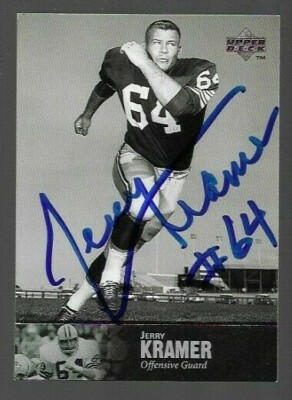 1997 Upper Deck JERRY KRAMER Signed Card PACKERS Lambeau Field HOF | eBay