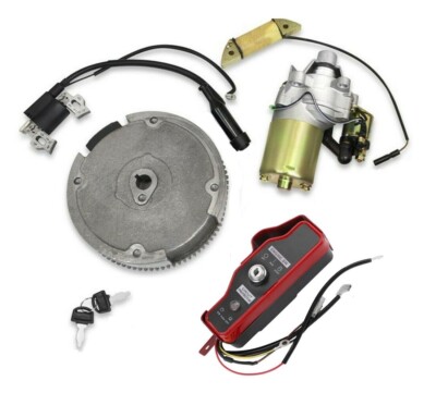 Electric Start Kit Starter Motor Charging Coil Flywheel Fits Honda 13HP ...