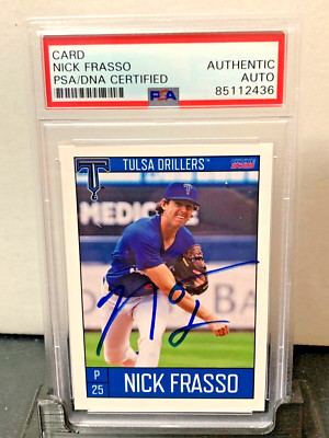 Nick Frasso autograph signed 2023 Tulsa Drillers baseball card PSA SLAB ...