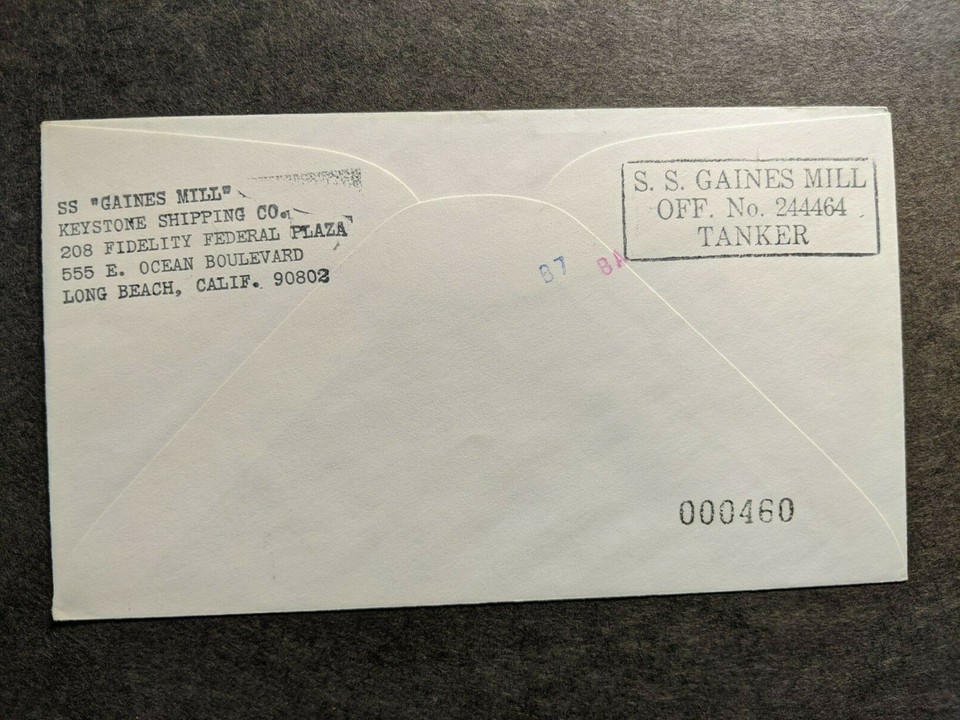 Tanker Ship SS GAINES MILL, KEYSTONE SHIPPING Co Naval Cover 1975 | eBay