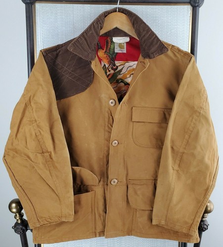 VTG CARHARTT Size 42 Large Rare Duck Lined Hunting Jacket Game Pouch ...
