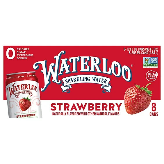Waterloo Strawberry Sparkling Water 8 Pack 819215020495 | eBay
