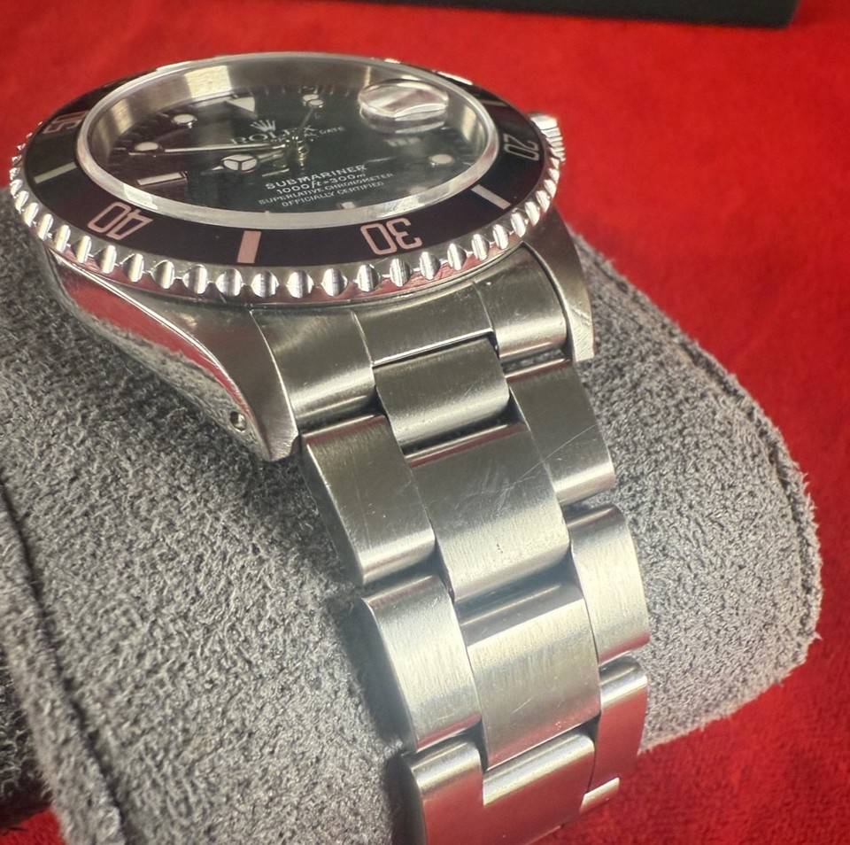 OG 1991 ROLEX SUBMARINER 40MM DATE #16610 FULL SET BOX PAPER HANG TAG ...