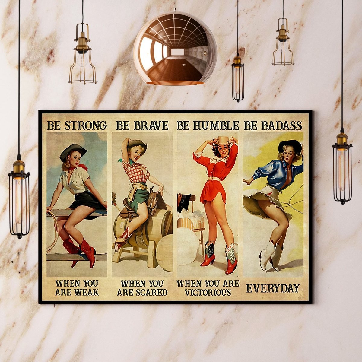 Cowgirl Be Strong When You Are Weak Be Badass Everyday Charming Girl Vintage ... | eBay