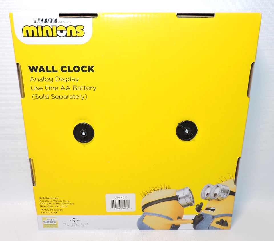 MINIONS Wall Clock Analog Display 9.75" Battery Despicable Me Kids ...