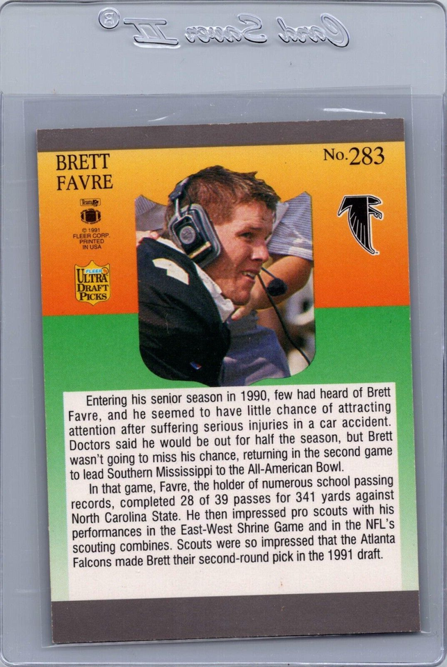 1991 Fleer Ultra Draft Picks #283 Brett Favre RC - Green Bay Packers | eBay