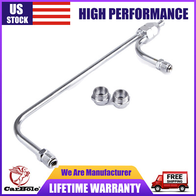 Chrome Dual Feed Fuel Line For Holley Carburetor 4150 Double Pumper 3/8 ...