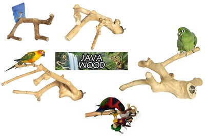 JAVA WOOD MULTI BRANCH PERCH PARROT COCKATIEL BUDGIE FINCH BIRD CAGE ...