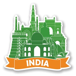 2 x 10cm India Vinyl Sticker Laptop Travel Luggage Label Tag Indian Goa ...
