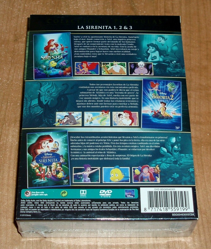 The Little Mermaid Collection 3 Disney Movies 3 DVD New Sealed R2 ...
