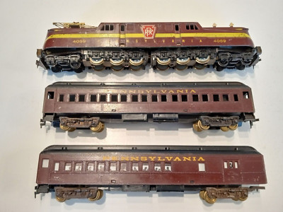 HO Vintage Penn Line PRR Metal 4059 GG1 + 2 Penn Line passenger cars | eBay