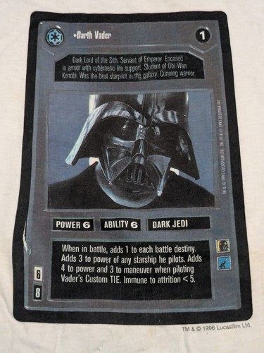 Vintage Star Wars CCG SWCCG XL Darth Vader Tournament Shirt rare! | eBay