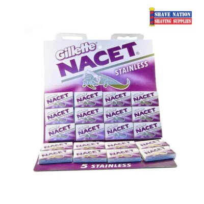 Gillette Nacet Stainless Razor Blades - 100 Double Edge Blades In ...