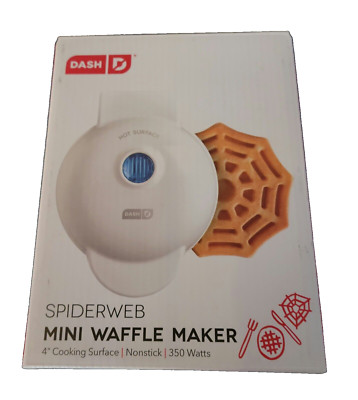 DASH Electric Spider Web White 4” Mini Waffle Maker Non Stick NEW ...