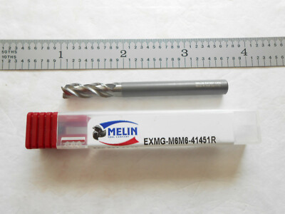 NEW MELIN USA 6MM DIA X .700" LOC X 63MM OAL X .025" C.R. 3FL CC ...