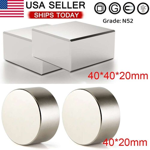 Block / Round Magnets Super Strong N52 Neodymium Large Magnet 40*20mm ...
