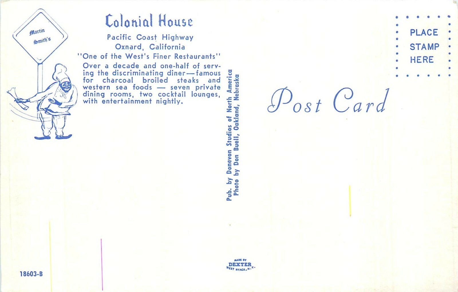 OXNARD CALIFORNIA COLONIAL HOUSE RESTAURANT VINTAGE POSTCARD VIEW | eBay