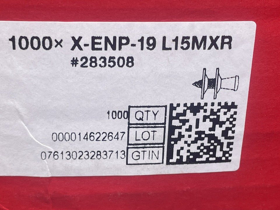 Hilti Sheet Metal Nail X-ENP-19 L15MXR - Lot Quantity 1000 | eBay