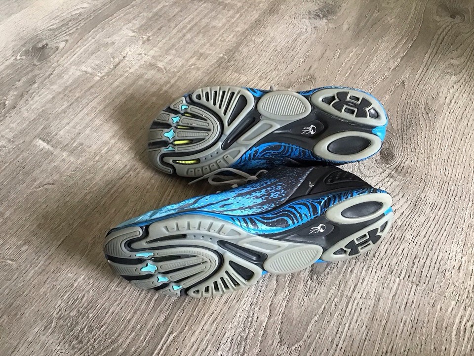 Under Armour Mens Micro G Sting Shoes Size 10.5 Black Blue Sneakers ...