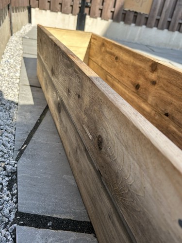 Large RUSTIC 1 Meter 100cm Wooden Planter / Veg Trough / Flower Bed ...