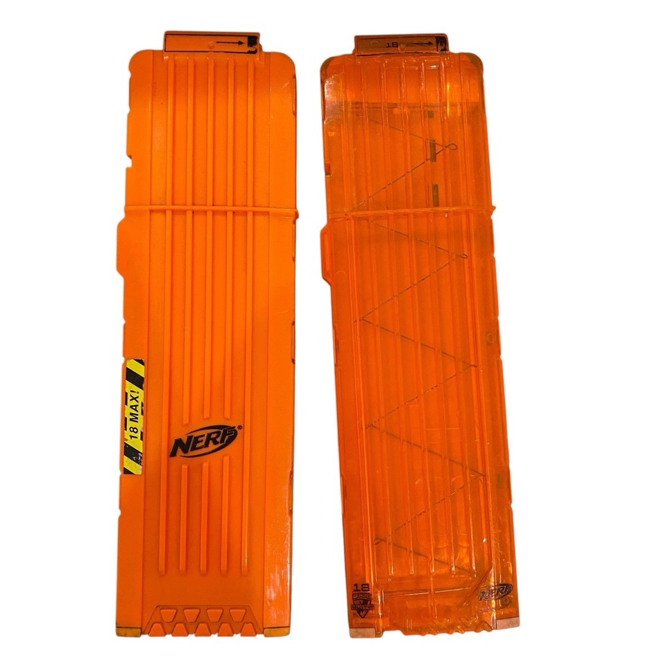 Lot of 8 NERF Dart Ammo Blaster Gun Magazine Drum Barrel Clips Orange ...