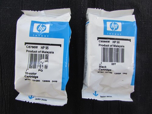Lot of 2 Genuine HP 95 Ink Cartridge - Tri-Color C8766W & Black C9364W ...