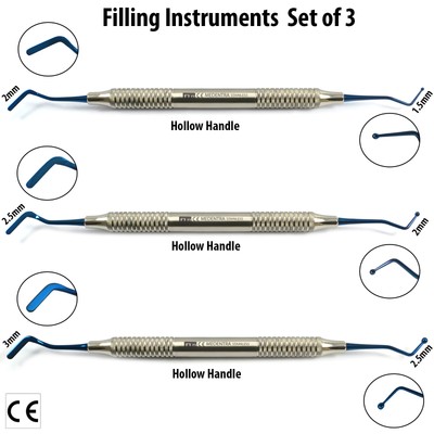 Dental Composite Filling Flat Plastic Instruments Blue Ball Burnisher ...