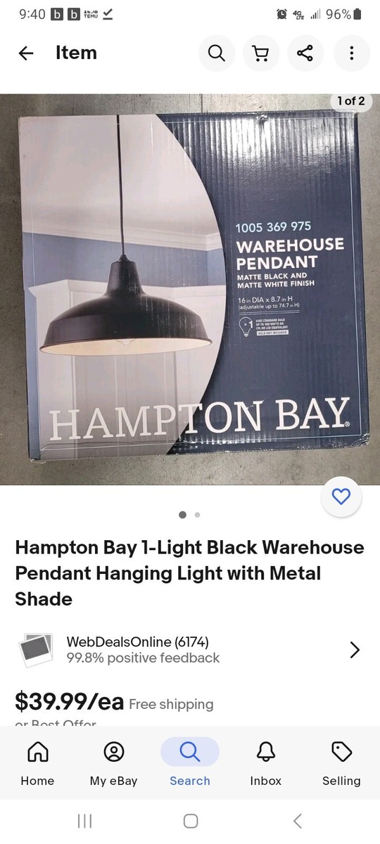 Hampton Bay Warehouse Pendant Light Chicagoland Lighting Store | Light