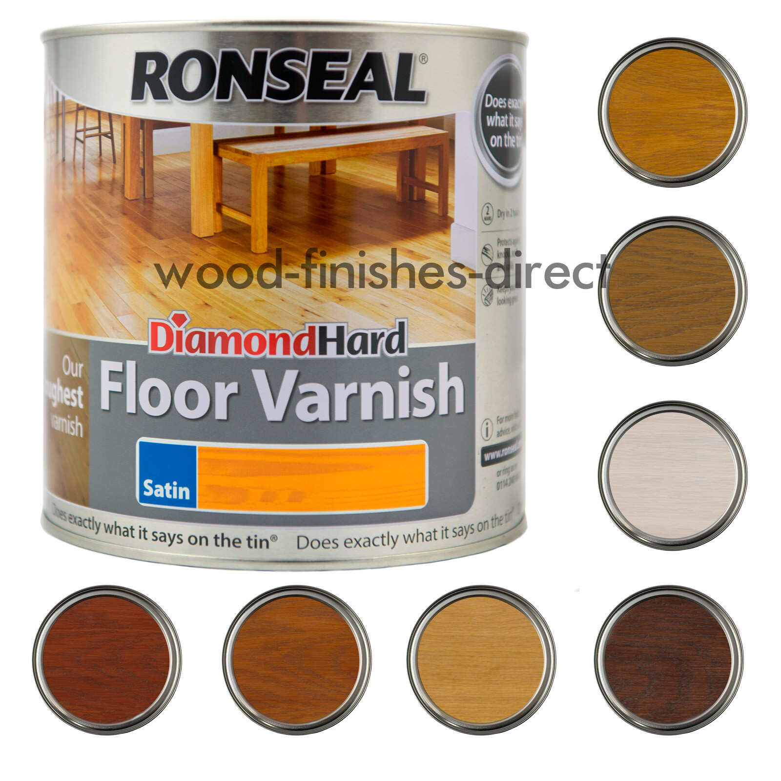 Ronseal Diamond Hard Floor Varnish - Medium Oak, 2.5L for sale online ...