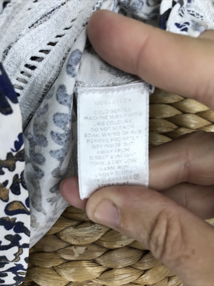 Sportscraft leaf Pattern 100% Cotton Lightweight Top Blouse Sz M | eBay